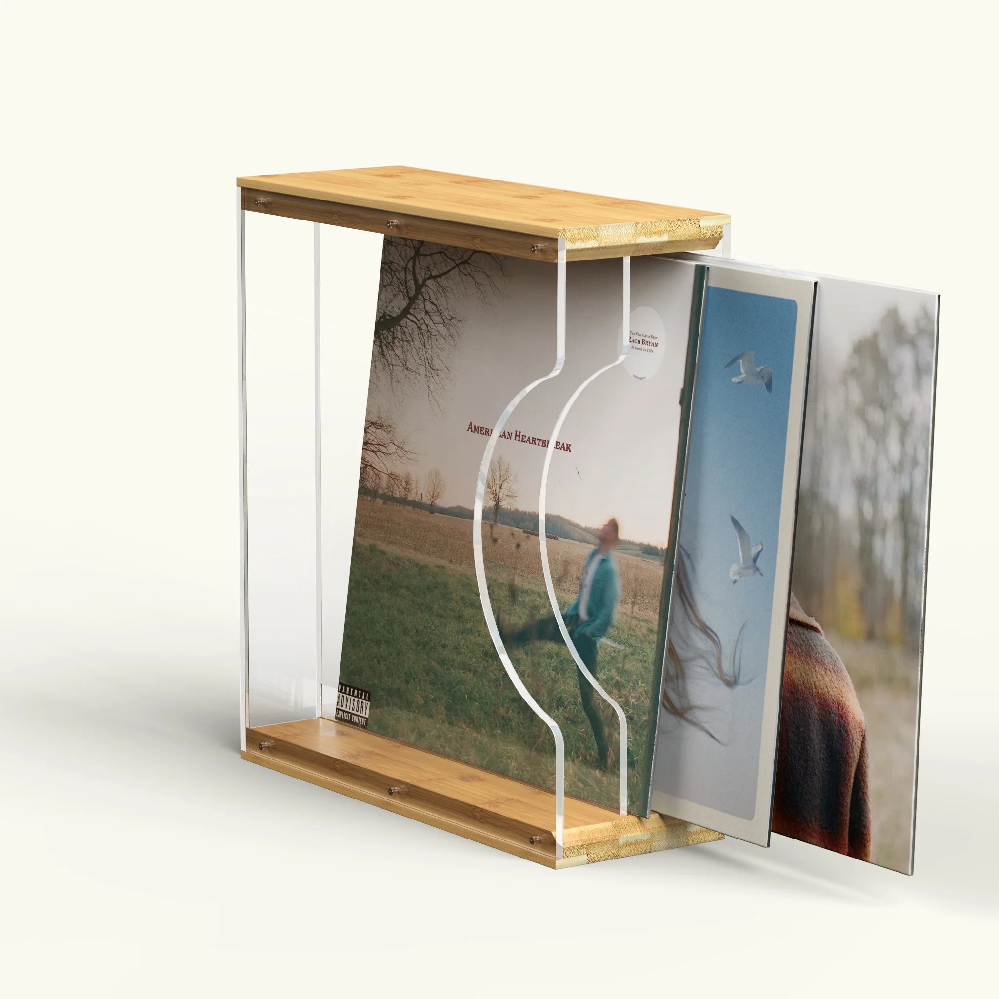 Vertical Solid Wood Acrylic Record Holder – TAKMORK